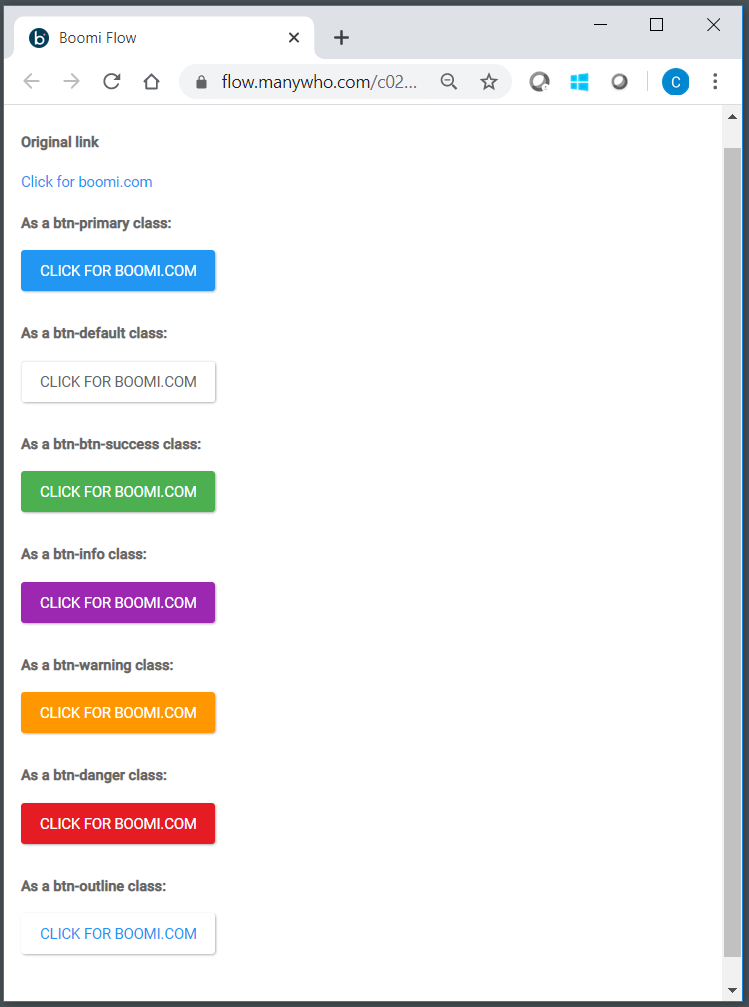 Article: Presenting flow links as buttons - Boomi Community