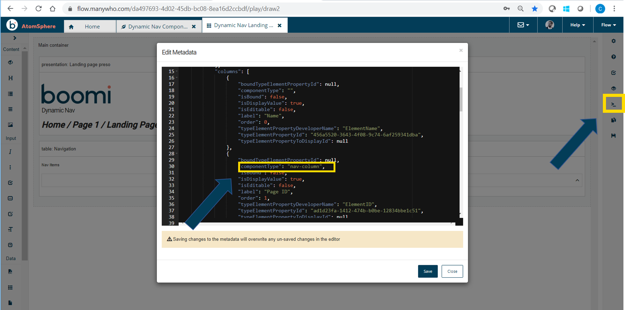 Article: Custom Component - Dynamic Navigation - Boomi Community