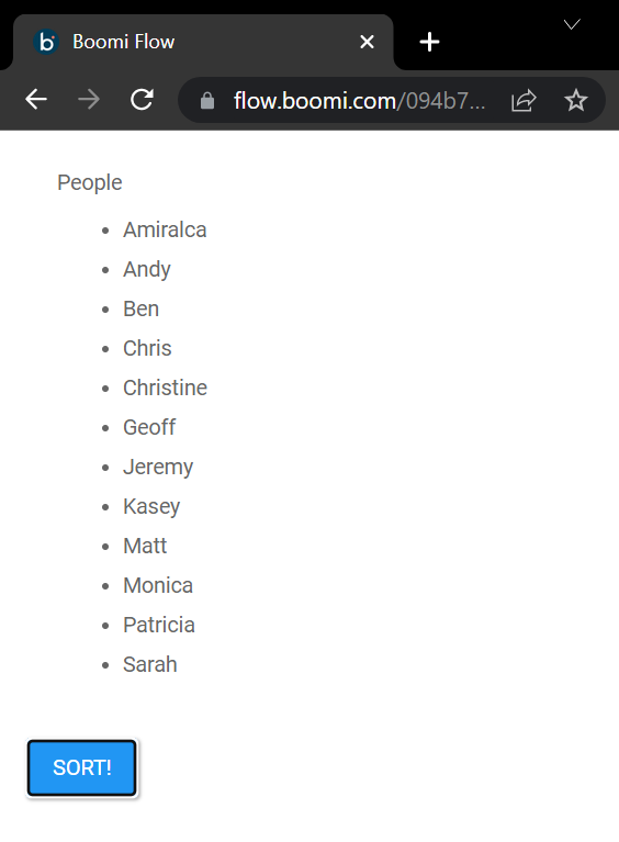Article: How to sort lists in Boomi Flow - Boomi Community