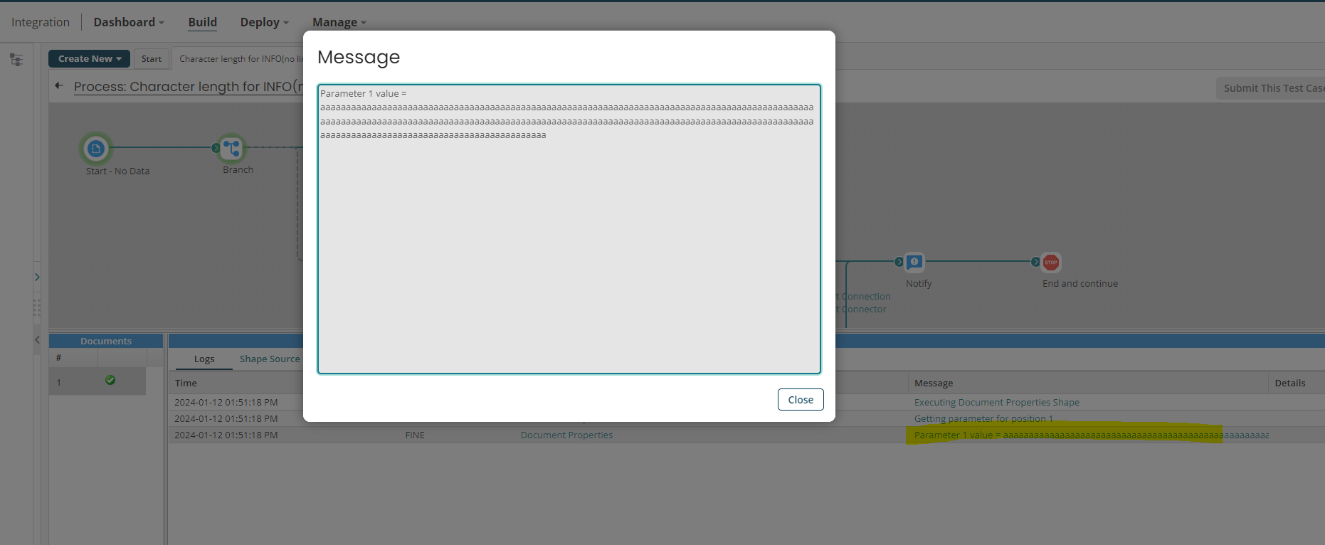 Article Character Limitation Of Log Levels Info Vs Fine For Message Viewer In Test Mode