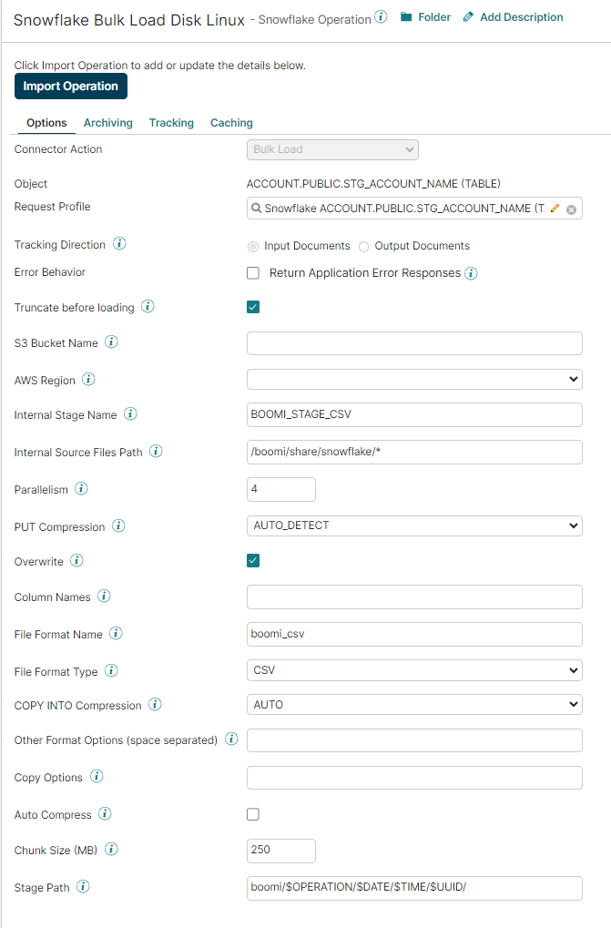 Article: Snowflake: Bulk Load with Local Files - Boomi Community