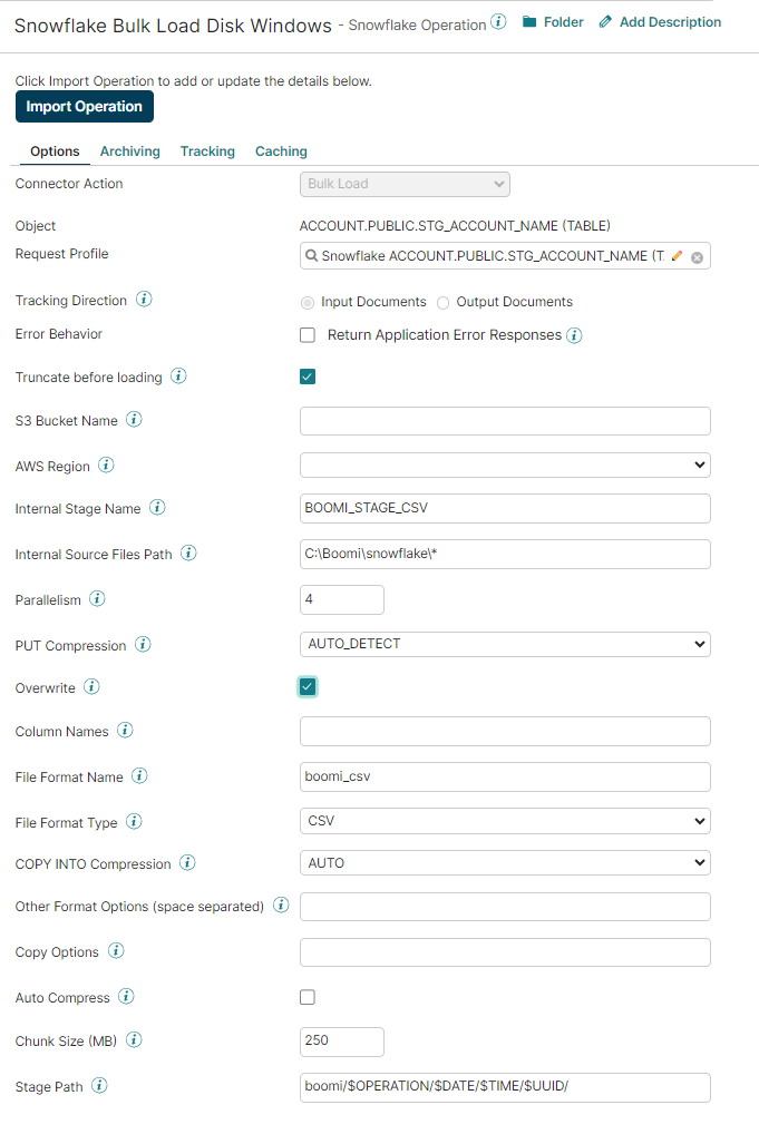 Article: Snowflake: Bulk Load with Local Files - Boomi Community