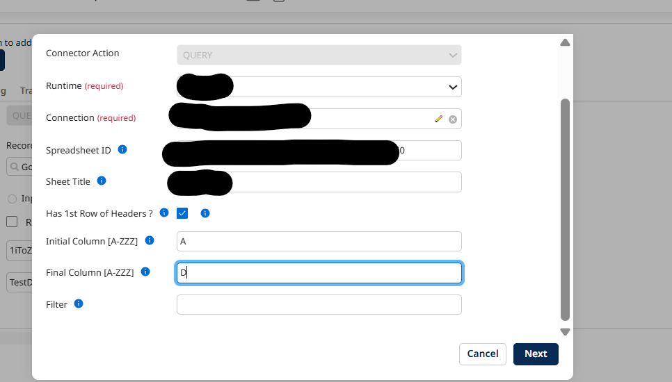 Article: Google Sheets Connector Limitation Filtering Blank Status Rows ...